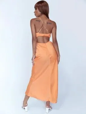 Princess Polly | Dresses | Princess Polly Giselle Midi Dress Peach ...